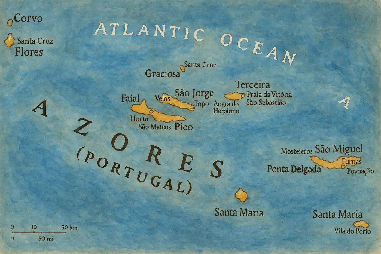 ¿Dónde están las islas Azores? Ubicación Geográfica